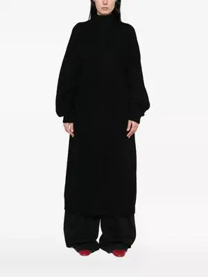 Frenckenberger Ribbed-knit Long-line Cardigan