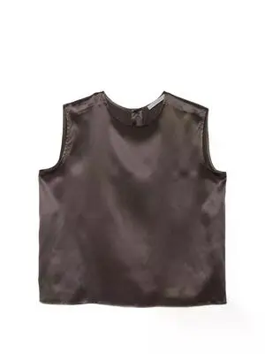 Dusan Crepe Satin Top - Brown