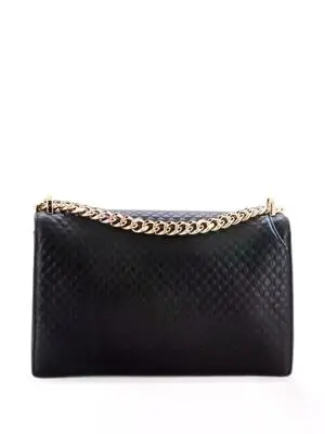 Dior Diorama Flap Bag Patch Embellished Leather Medium Shoulder Bag - Black