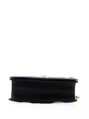 Dior Diorama Flap Bag Patch Embellished Leather Medium Shoulder Bag