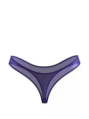 SCANDALE Foil-effect Tulle Thong - Purple