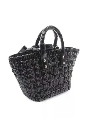 Balenciaga Woven Bistro Basket Tote Bag - Black