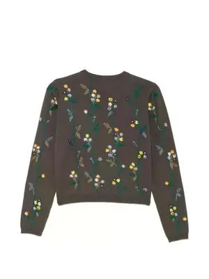 Moschino 2000s Floral-embroidered Cardigan - Brown