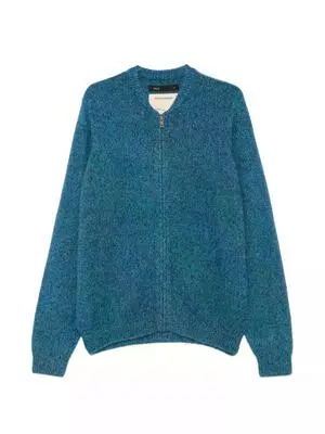 Frenckenberger Zip-up Knitted Cardigan - Blue