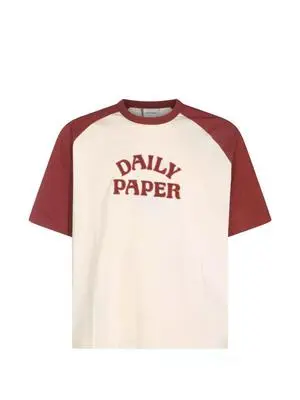 DAILY PAPER Raglan-sleeve Logo-print T-shirt - Neutrals