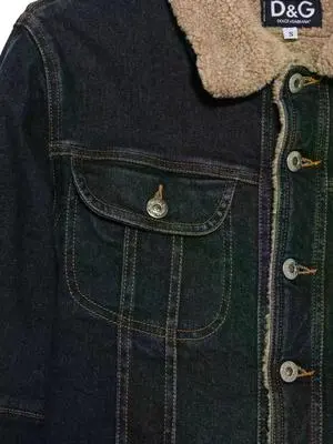Dolce & Gabbana 2000s Faux-shearling Collar Denim Jacket