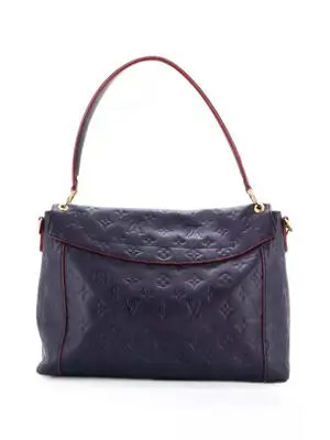 LOUIS VUITTON Blanche Monogram Empreinte Leather Mm Satchel - Blue