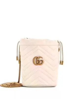 Gucci Gg Marmont Matelasse Leather Mini Bucket Bag - Neutrals