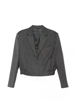 JUUN.J Herringbone-pattern Cropped Jacket - Grey