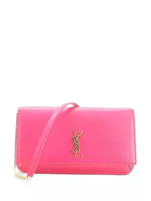 Saint Laurent Classic Monogram Phone Holder Shoulder Bag Leather Crossbody Bag - Pink