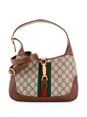 Gucci Jackie 1961 Gg Coated Canvas Small Hobo Bag - Brown