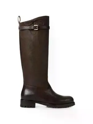 Ralph Lauren Ward Buckle-strap Leather Knee-high Boots