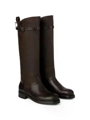 Ralph Lauren Ward Buckle-strap Leather Knee-high Boots