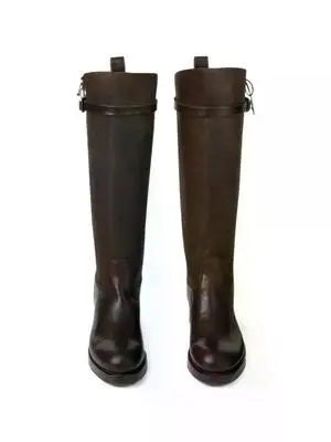 Ralph Lauren Ward Buckle-strap Leather Knee-high Boots