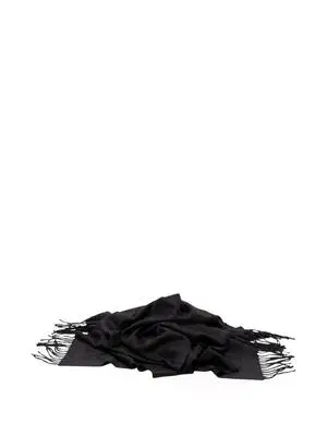 Dolce & Gabbana Leopard-jacquard Fringed Scarf - Black
