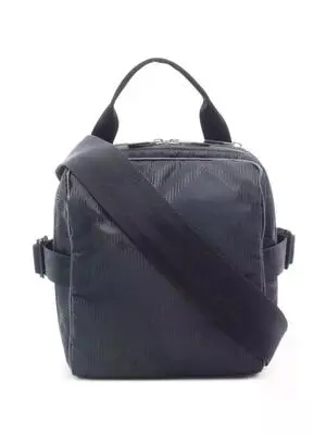 Burberry Check Jacquard Messenger Bag - Black