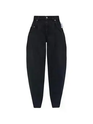 Moschino Pleated Tapered Jeans - Black