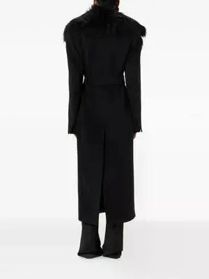 Blumarine Shearling-collar Charm-detail Coat