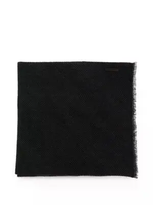 Zegna Herringbone-pattern Cashmere Scarf - Grey