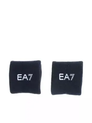 Giorgio Armani Intarsia-knit Logo Wristbands - Blue