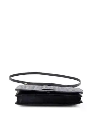 Gucci Leather Wallet On Strap Crossbody Bag - Black