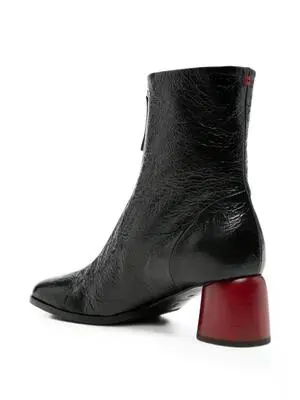 HALMANERA Front-zip Leather Ankle Boots