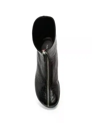 HALMANERA Front-zip Leather Ankle Boots