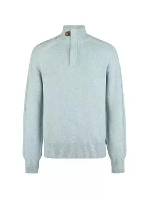 TOD'S Half-zip Suede Detail Top