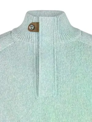 TOD'S Half-zip Suede Detail Top