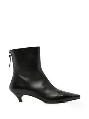 HALMANERA Leather Ankle Boots - Black