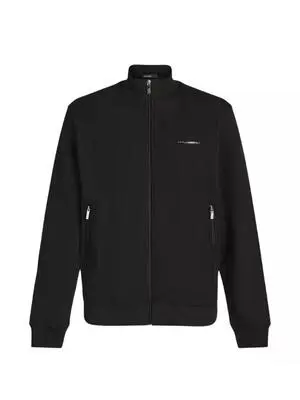 Karl Lagerfeld Logo Plaque Zip-up Sweatshirt