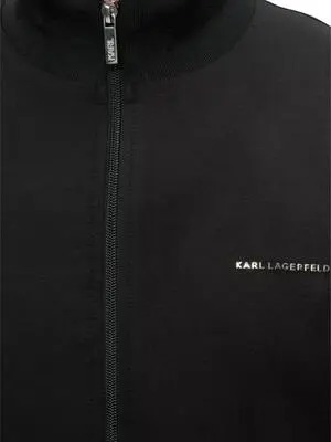 Karl Lagerfeld Logo Plaque Zip-up Sweatshirt