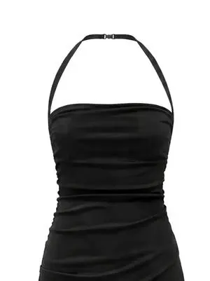 Karl Lagerfeld Halterneck Draped Jumpsuit - Black
