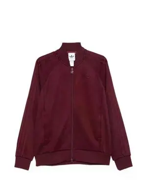 Adidas Logo-embroidered Zip-up Sweater - Red