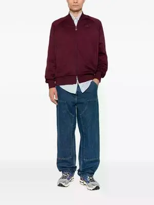 Adidas Logo-embroidered Zip-up Sweater