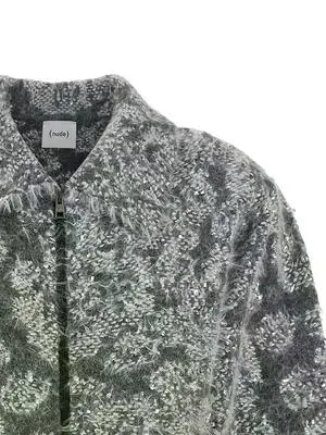 NUDE Jacquard-knit Zip-up Cardigan - Grey