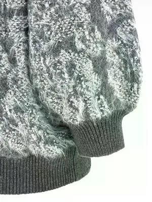 NUDE Jacquard-knit Zip-up Cardigan