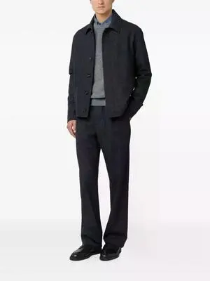 TOD'S Crew Neck Sweater With Suede Details