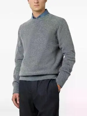 TOD'S Crew Neck Sweater With Suede Details