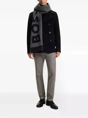 BOSS Italian-made Scarf In A Wool-blend Jacquard