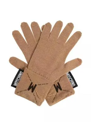 Moschino Tag Wool Gloves