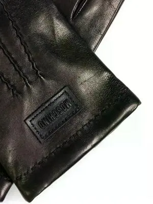 Moschino Logo-patch Leather Gloves