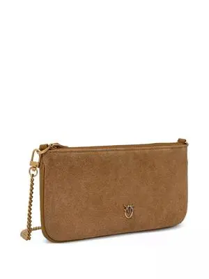 Pinko Love Birds-hardware Suede Clutch Bag