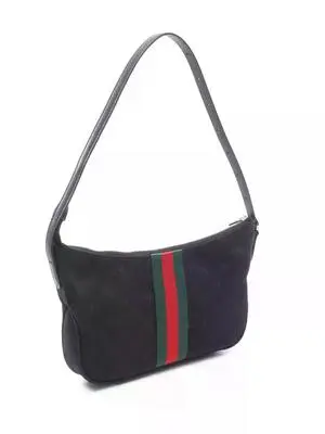 Gucci 2016-2026 Small Gg Canvas Web Lunetta Satchel - Black