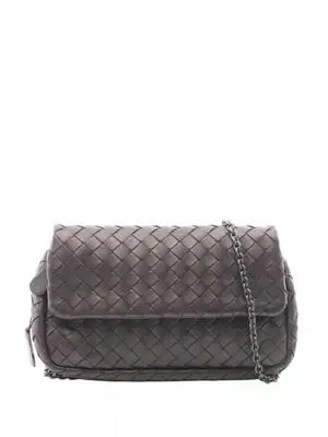 Bottega Veneta 2012-2026 Mini Intrecciato Olimpia Crossbody Bag - Brown
