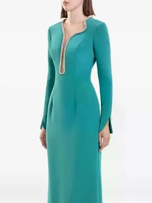 SAIID KOBEISY Crystal Embellished Maxi Dress