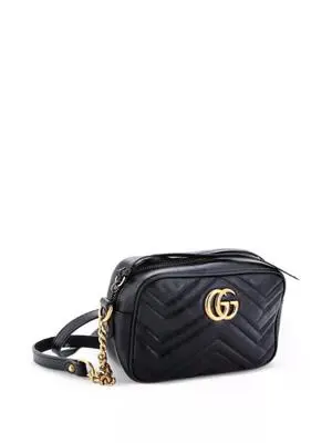 Gucci Gg Marmont Matelassé Leather Mini Shoulder Bag - Black