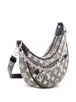 LOUIS VUITTON Monogram Jacquard Denim Loop Hobo Bag - Grey