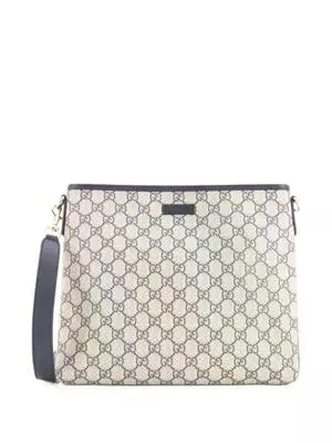 Gucci Zip Top Messenger Bag Gg Coated Canvas Medium Crossbody Bag