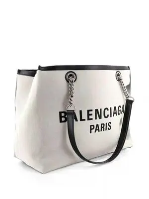 Balenciaga Duty Free Printed Canvas Medium Tote Bag